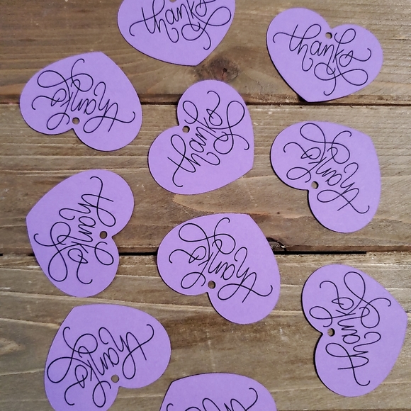 Office | Thank You Tags Thanks Heart Hearts Tag Purple | Poshmark